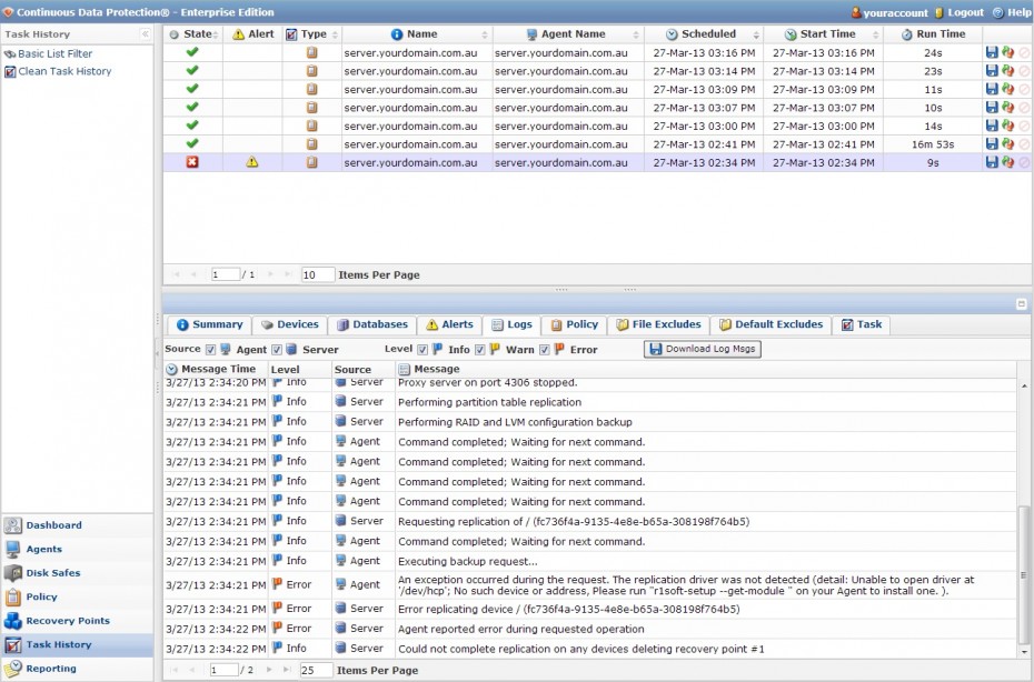 How to Backup & Restore using R1Soft CDP