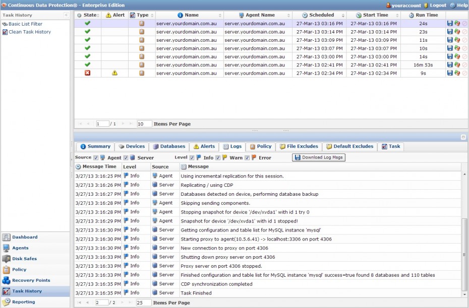 How to Backup & Restore using R1Soft CDP