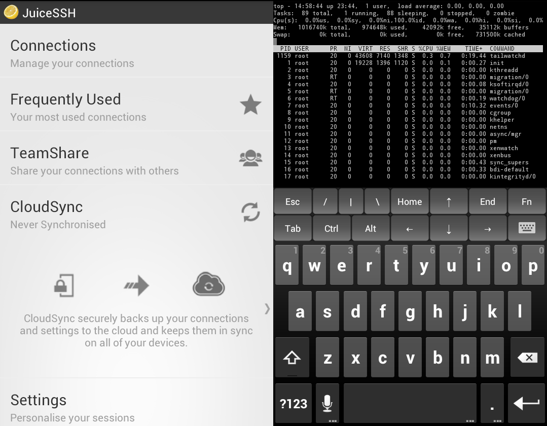 Android app comparison: SSH Clients